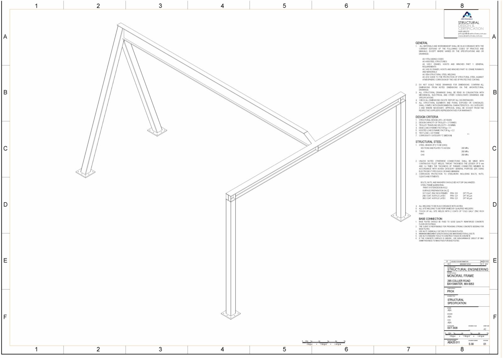 Monorail Frame – ABA Structures Pty Ltd